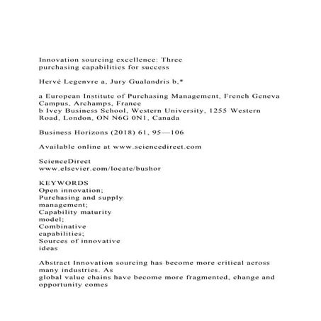 Innovation sourcing excellence Threepurchasing capabilities.docx