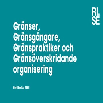 Innovationsveckan - gränsgångare | PDF