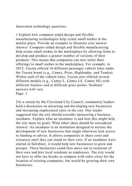 Chapter 3 Schilling 2017 Types and Patterns of Innovation | PPT