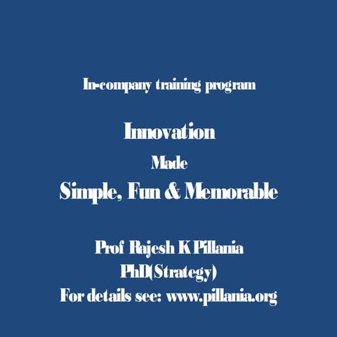Innovation training (Simple, Fun & Memorable) | PPT