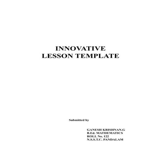 Innovative lesson template | DOCX