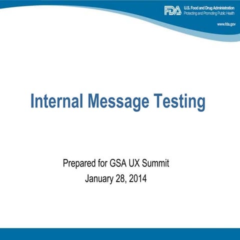 Internal Message Testing | PPTX | Pharmaceutical Drugs | Medical Health
