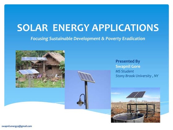 Applications of solar energy | PPTX
