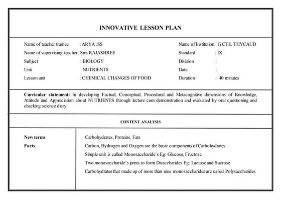 The Six Essential Nutrients: Lesson Plan And Worksheet | PDF ...