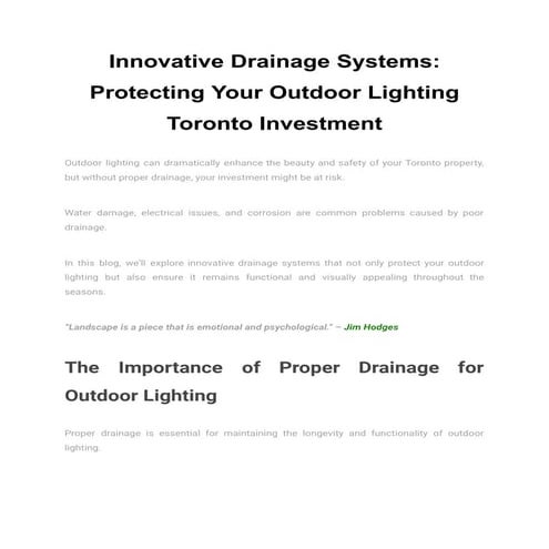 Innovative Drainage Systems_ Protecting Your Outdoor Lighting Toronto ...