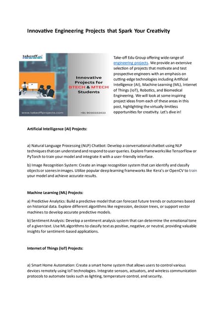Greatest Pic projects For Final Year Student.pdf | Robotics ...