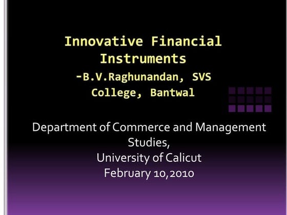 Financial Instruments | PPTX