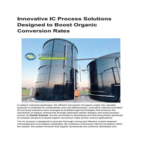 Innovative IC Process Solutions Designed to Boost Organic Conversion ...