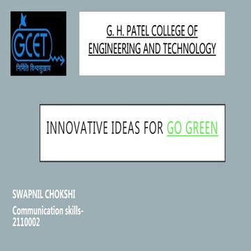 Innovative ideas for go green | PPTX