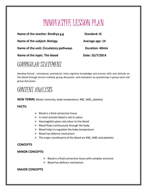 Innovative lesson plan | PPT