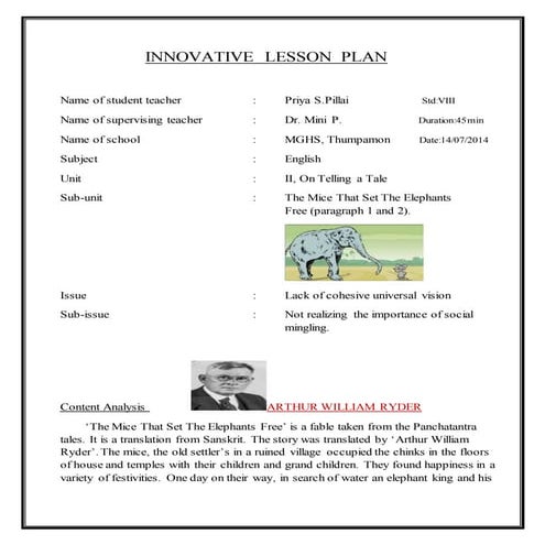 Grade 4 English Lesson Plan - The Monkey and the Tortoise.pptx