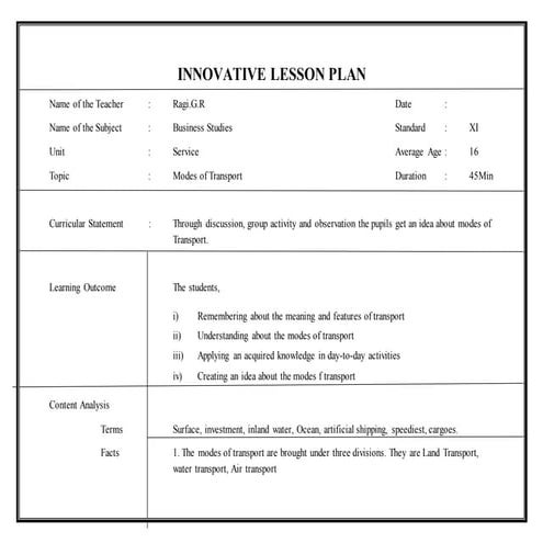 MODES OF TRANSPORT | PPTX