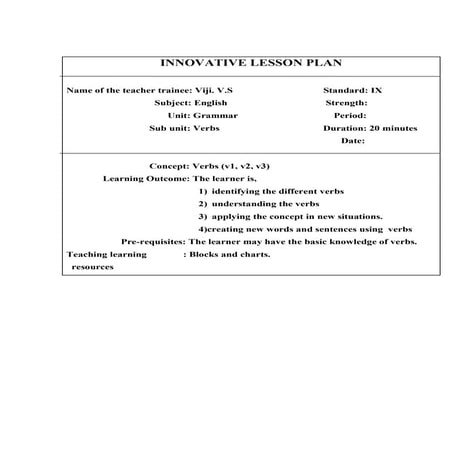 Detailed Lesson Plan in English 2 (Verbs) | DOCX