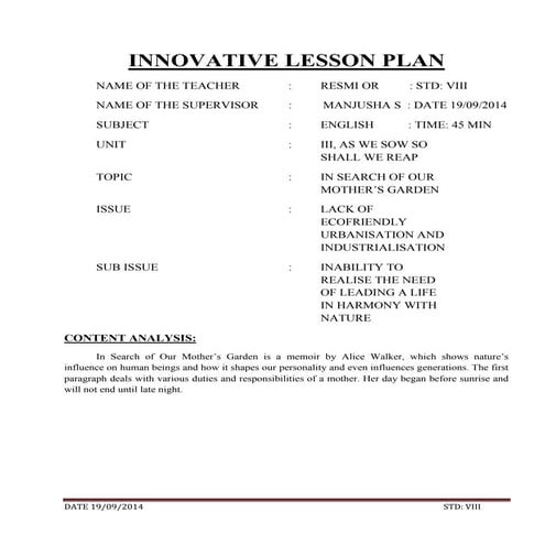 Lesson plan | DOCX