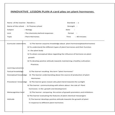 Innovative lesson plan | PDF