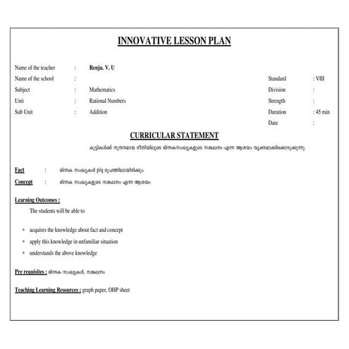 Innovative lesson plan | PDF
