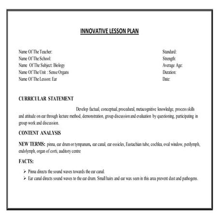 Innovative lesson plan | DOCX