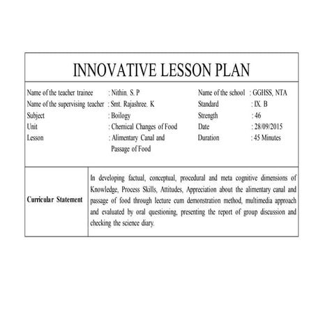 Innovative lesson plan | DOCX