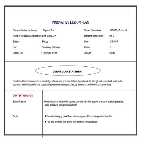 Innovative lesson plan | DOCX