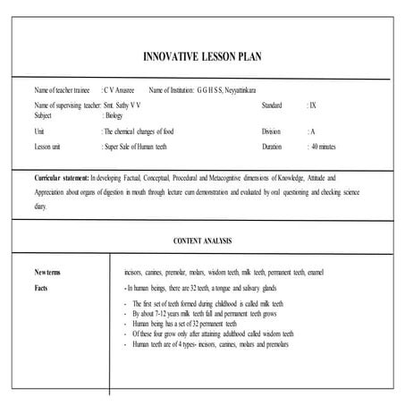 Innovative lesson plan | DOCX