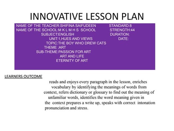 Lesson plan | PDF