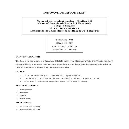 Innovative lesson plan | DOCX