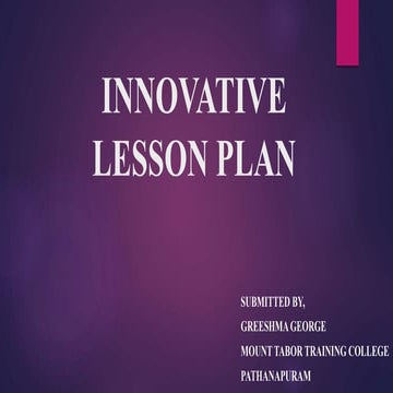 Innovative lesson plan | PPTX