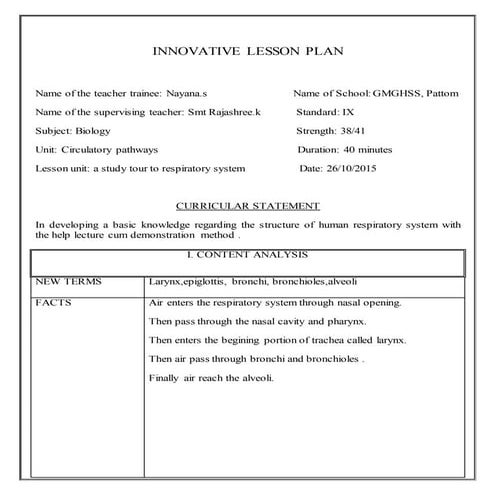 Innovative lesson plan | DOCX