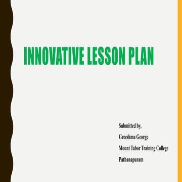 Innovative lesson plan ppt | PPT