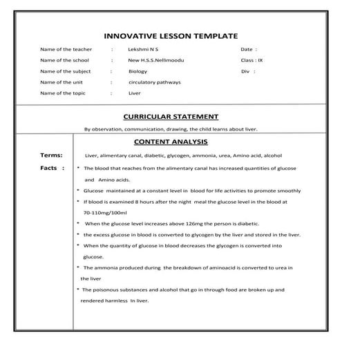 Innovative lesson template | DOCX
