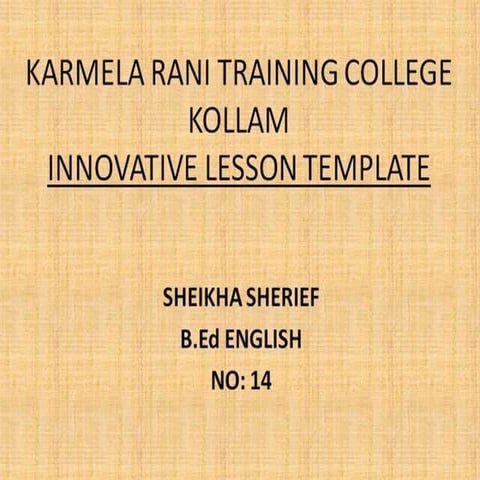 Innovative Lesson Template | PPT