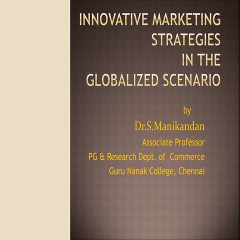 Innovative marketing strategies for st | PPT
