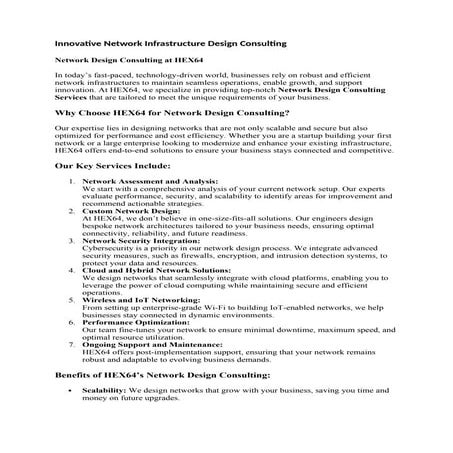 Strategic Network Design Consulting for Secure | DOCX