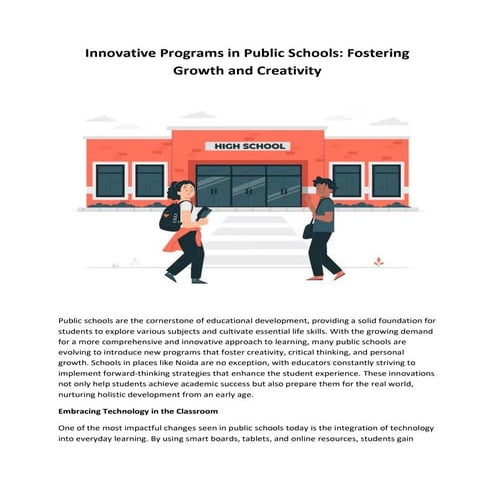 Innovative Programs in Public Schools: Fostering Growth and Creativity ...