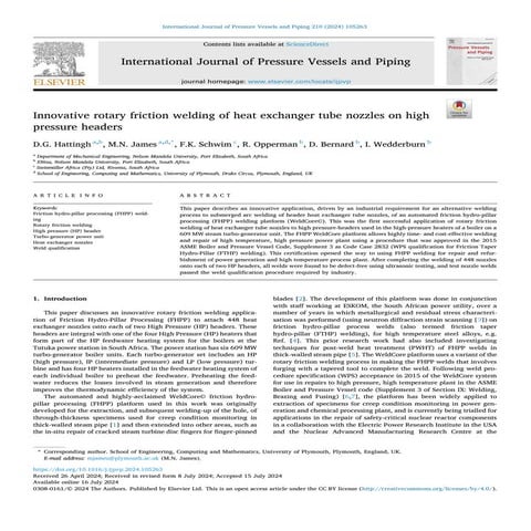 Innovative rotary friction welding of heat exchanger tube nozzles on ...