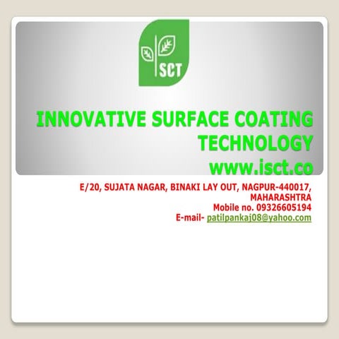 Innovative surface coating technology | PPTX