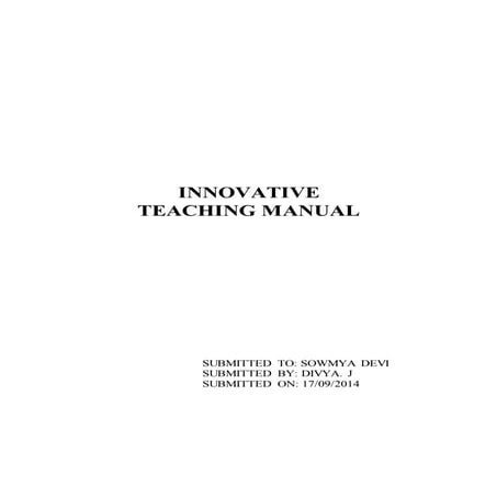 Innovative teaching manual | DOCX