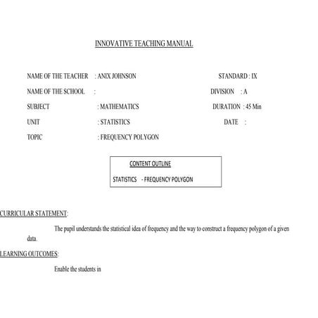 Innovative teaching manual | PDF