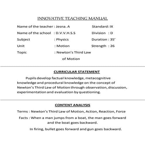 Innovative teaching manual | DOCX