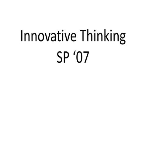 Professor Daniel Raviv - Innovative Thinking Pictures | PPTX