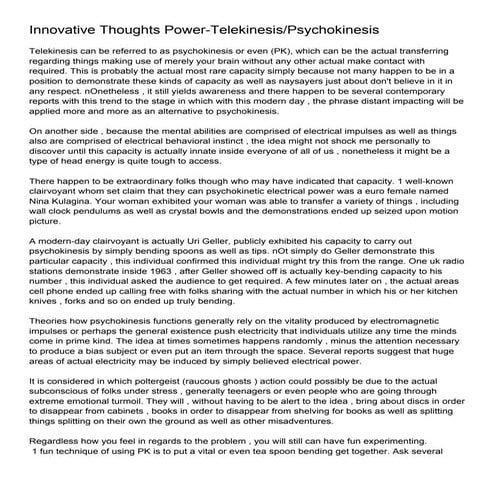 Psychokinesis | PPTX