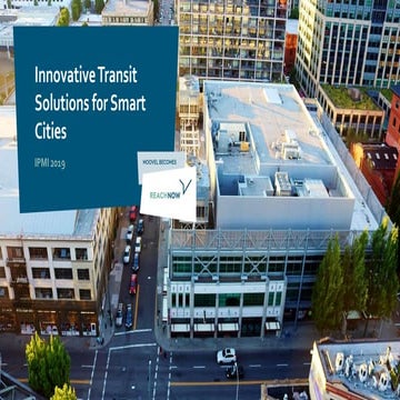 Innovative Transit Solutions For Smart Cities - REACH NOW | PPT