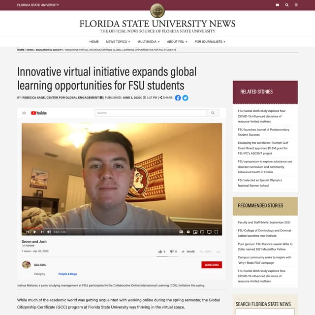 Innovative virtual initiative expands global learning opportunities for ...