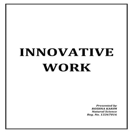 Innovative work roshna work | PDF