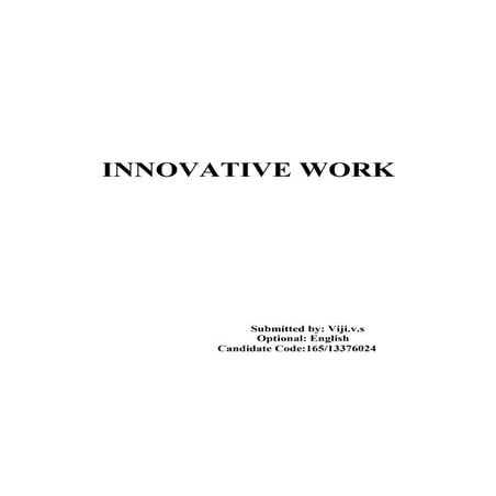 Innovative work | PPTX