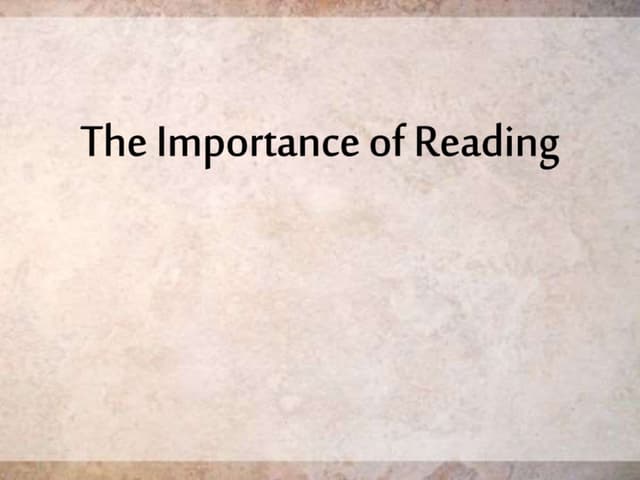 Benefits of Reading Books | PPTX