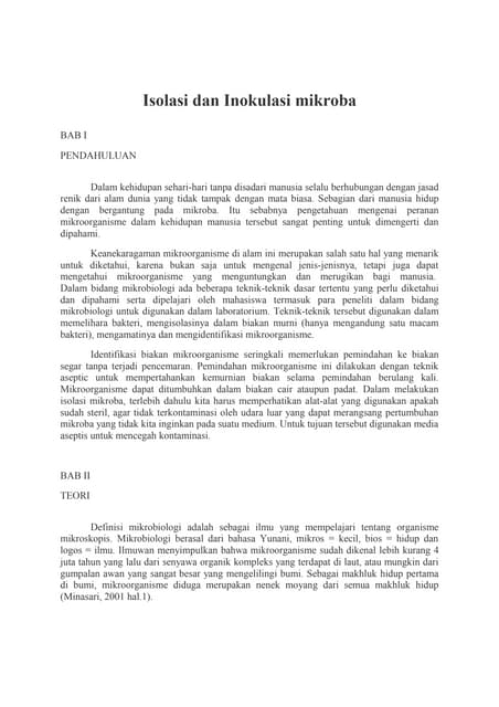 Penanaman bakteri pada nutrien agar miring | PDF