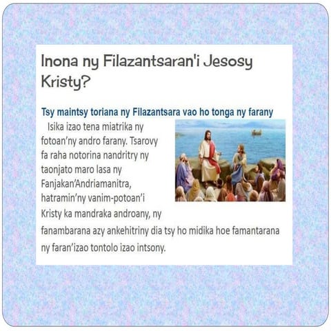 Inona ny filazantsaran'i Jesosy Kristy | PPTX