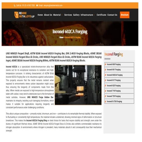 Inconel Price List (2025 Updated) - Renine Metal | PDF