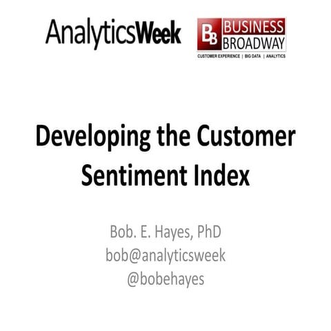 In a Word: The Customer Sentiment Index | PPTX